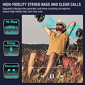 HCMOBI Bone Conduction Headphones Bluetooth 5.2 Open-Ear Sports Headphones with Mic, 8H Playtime Waterproof Wireless Headset for Running, Cycling, Driving, Workouts (Grey)