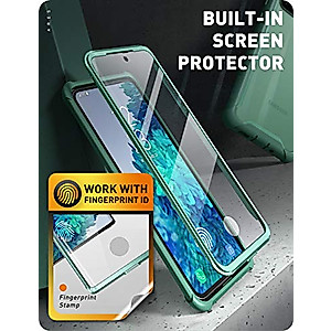 i-Blason Ares Series Designed for Samsung Galaxy S20 FE 5G Case (2020 Release), Dual Layer Rugged Clear Bumper Case with Built-in Screen Protector (MintGreen)