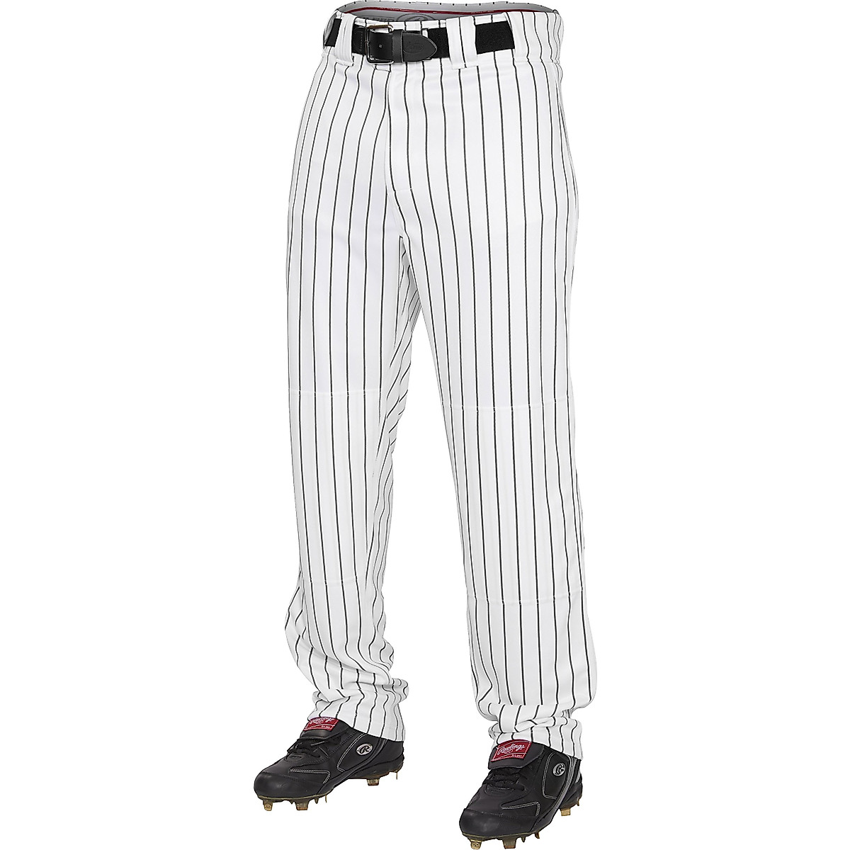 Rawlings PRO 150 Series Game/Practice Baseball Pant | Adult Medium | Pinstripes - White/Black | Relaxed Fit