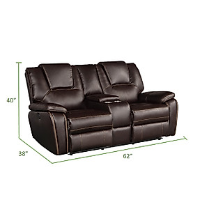 WOUND 3 Pieces Sets Recliner Sofa Bonded Leather Lounge Chair Loveseat Reclining Couch