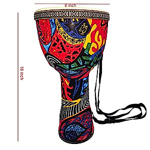 BND Drums Mini Djembe Drum Djembe jembe is a Rope-Tuned Covered Goblet Drum Played with Bare Hands Originally from West Africa (Blue, 6x14)