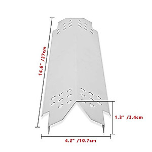 DcYourHome Heat Plate Shields for Nexgrill 720-0830H, 5 Burner 720-0888, 720-0888N, 6 Burner 720-0896B, 720-0898 Gas Grills, Stainless Steel Heat Tent Flame Tamer (3 Pack)