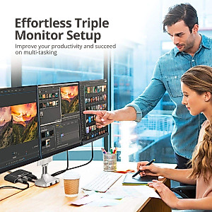 SIIG DisplayPort 1.4 Multiport MST Hub Video Splitter 4K60Hz - DisplayPort Splitter 2X DP, 1x HDMI, DP Multiple Monitor Adapter Not for MacOS(CE-DP0N11-S1)