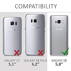 kwmobile Crossbody Case Compatible with Samsung Galaxy S8 Case - Clear TPU Phone Cover w/Lanyard Cord Strap - Black/Transparent