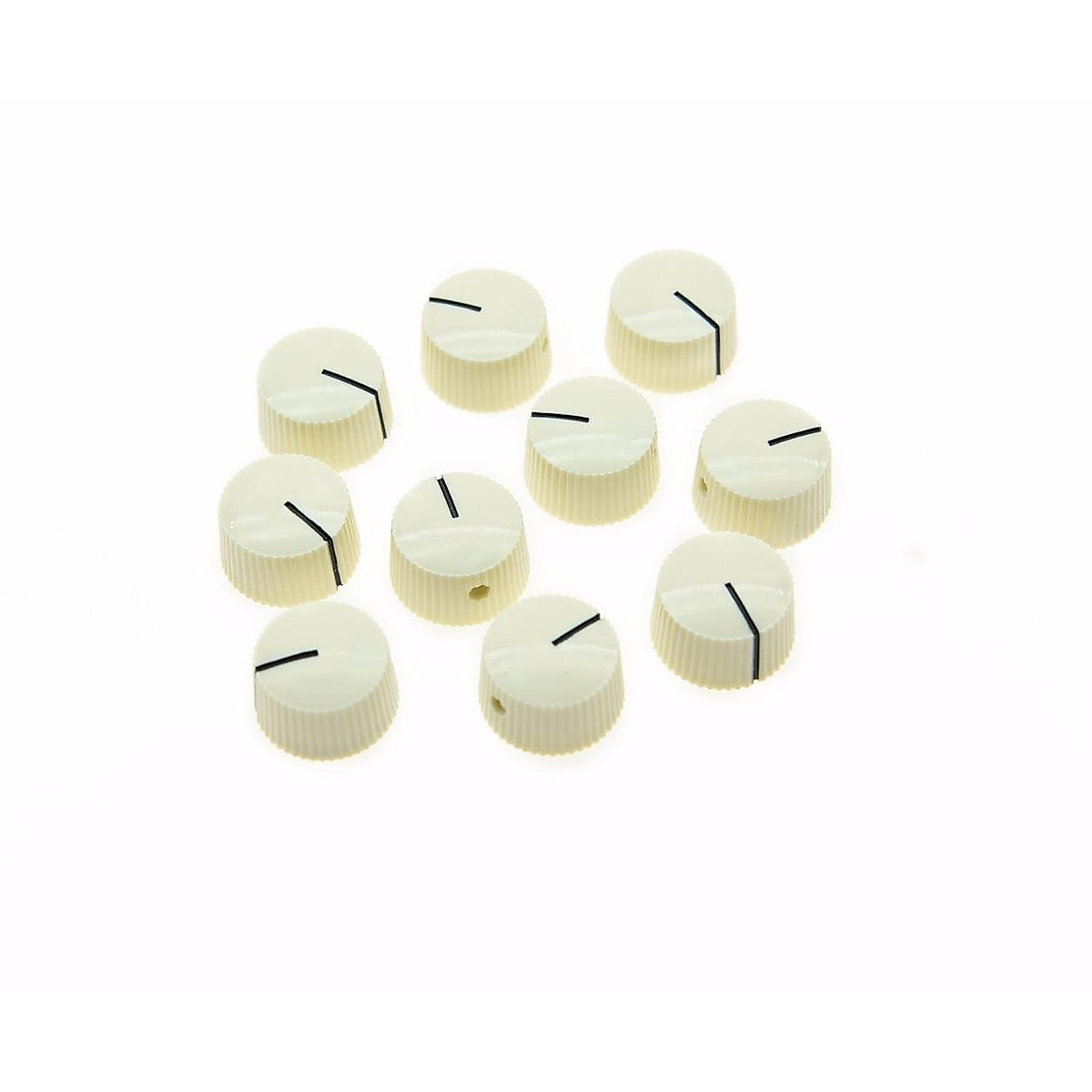 Dopro 10pcs Aged White Vintage Barrel Guitar Amplifier Knob Round Knobs with Set Screw