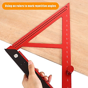 2Sets Tall Stair Gauges for Framing Square with Holder and Rafter Lengthen Anti-Lost Non-Slip Framing Square Stops Stair Gauge Knobs for Circular Saw, Carpentry Squares, Stair Stringer Layout Tool