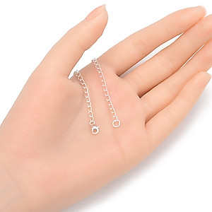 1pc Adabele Authentic 925 Sterling Silver Jewelry Making Cable Chain Extender Removable Adjustable 3 inch Extension for Necklace Anklet Bracelet SS303-3