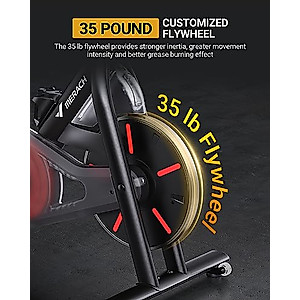 MERACH Exercise Bike, Bluetooth Stationary Bike for Home with Exclusive APP, Indoor Cycling Bike with Magnetic Resistance, 330lbs Weight Capacity, iPad Holder