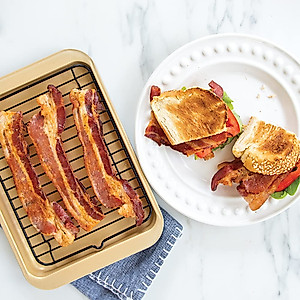 Nordic Ware Toaster Oven 2-Piece Broiler, Compact, Metalic Gold