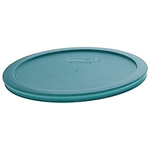 Pyrex 7402-PC Turquoise Round Plastic Food Storage Replacement Lid, Made in USA - 2 Pack