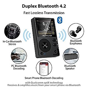 HIFI WALKER H2, High Resolution MP3 Player with Bluetooth, DSD DAC, HiFi Portable Digital Audio Player Lossless Hi Res Music Player with 64GB Memory Card, Support Up to 256GB
