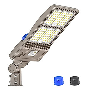 320W 480V LED Shoebox Parking Lot Light Dusk to Dawn Photocell Slip Fitter 44800LM 5000K Outdoor LED Pole Lights UL DLC IP65 Commercial Street Area Lighting Shorting Cap 1200W MH HID HPS Replacement
