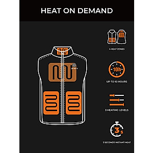 ORORO Men's Heated Hunting Vest, Camo Hunting Vest with Multi-Pockets and Rechargeable Battery Pack (Large)