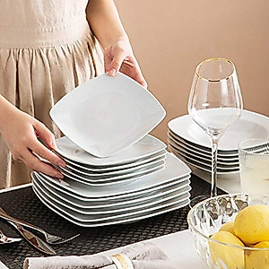 ZLDGYG A 18-Piece Ceramic Porcelain Tableware Dinner Set with 6Dinner Soup Dessert Plates Set Service for 6 Person