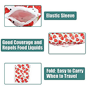 wegreeco Baby Long Sleeve Bib with Pocket, Toddler Leak-Free Bibs with Sleeves (6-24 Months), Washable Baby Shirt Bibs (Strawberry)