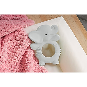 Lil' Llama Baby Elephant Teether - 100% Natural Rubber Teething Ring - Non-Toxic, BPA Free Elephant Teething Ring - Safe Cute Baby Teething Rings for Babies
