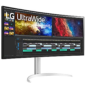 LG 38WP85C-W 38" Curved 21:9 UltraWide QHD 3840x1600 PC Monitor Bundle with Deco Gear Mechanical Gaming Keyboard, Deco Gear Wired Gaming Mouse and Deco Gear Gaming Mouse Pad