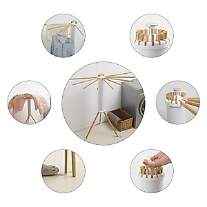 Kroias Tripod Clothes Drying Rack Wooden Drying Rack, Laundry Drying Rack Space Saving Foldable Drying Rack Clothing, Stand Outdoor Folding Portable Drying Rack with 16 Expandable Drying Rods