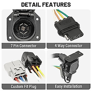 Oyviny Multi-Tow 4 and 7 Way Trailer Wiring Adapter for 2003-2006 Toyota Tundra, Tundra Towing Harness Tundra Trailer Hitch Wiring, Factory Tow Package Required