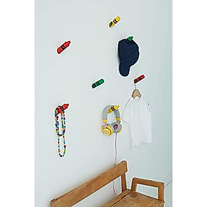 Room Copenhagen, Crayola Wall Hangers Organizational Décor – Set of 4 Crayon Wall Hooks for Storing Jackets, Bags, and More - Bold Blush (2X Razzmatazz, 2X Violet)