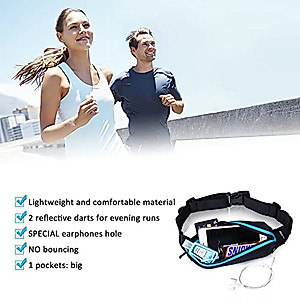 Running Belt Fanny Pack, Running Waist Pack for Women & Men USA Patented Hands-Free Reflective Runner Pouch Belt Fitness Workout Bag No-Bounce Adjustable Sport Travel Fanny Pack Cell Phone Holder