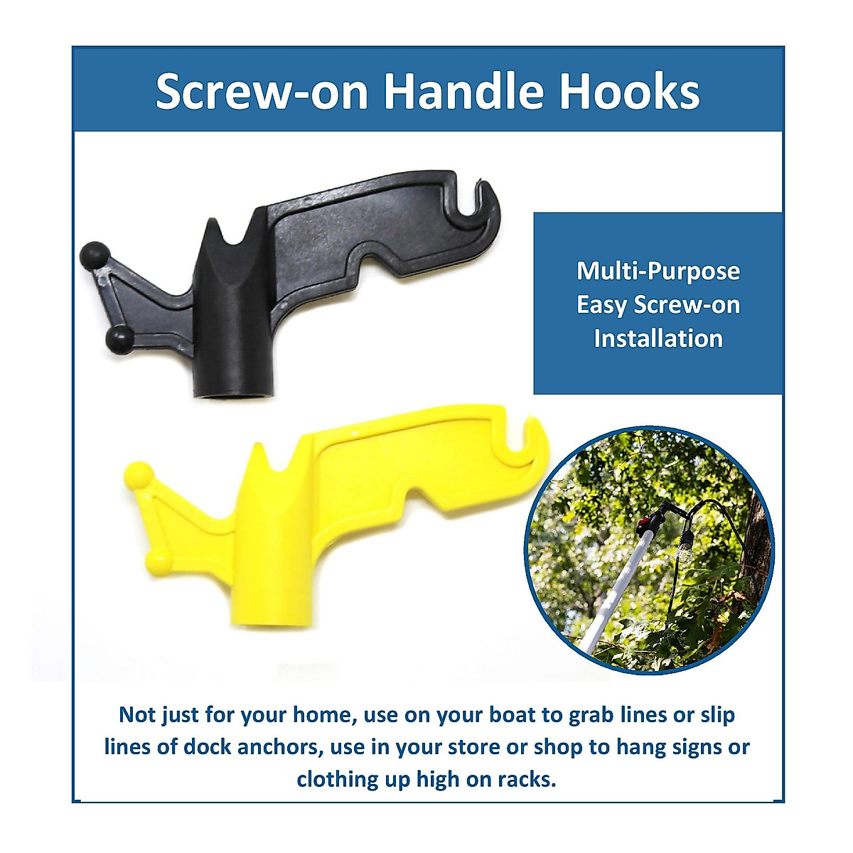 JSP Manufacturing Green & Red Plastic Utility Handy Hook - Screw On Pole Attachment Hook- 2 Kit