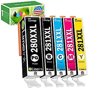 Limeink Compatible Ink Cartridge Replacement for Canon Ink 280 and 281 Cartridges 280XXL 281XXL for Canon 281 Ink Cartridges for Canon 280 281 Ink Cartridges for TR8520 TR8620 TS6120 TS9120 TR7520