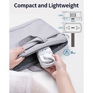 Travel Power Strip with USB Ports, NTONPOWER 4 Outlets 3 USB with 4FT Wrapped Short Extension Cord Flat Plug, USB Portable Desktop Charging Station, Compact for Hotel Travel Cruise Essentials, White