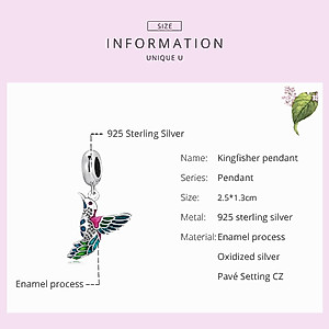 LINYITIN 925 Sterling Silver Women's Bead Charms Flowers Bird Butterflies Heart Cute Animal Pendant & Dangle Charm Bracelets Fits Pandora Necklace DIY Jewelry Gift