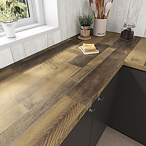 VEELIKE Wood Contact Paper Peel and Stick Countertops for Kitchen Butcher Block Countertop Contact Paper Waterproof Wood Wallpaper 15.7''x118'' Self Adhesive Wood Grain Vinyl Wrap for Wall Table Floor