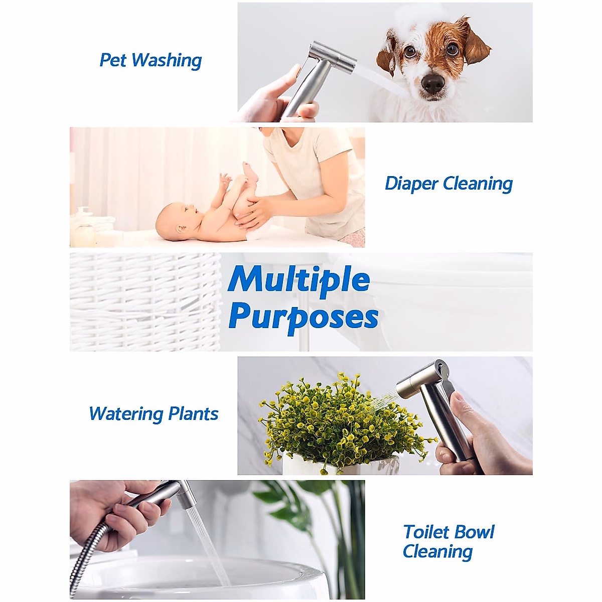 2 Packs BRITULIF Bidet Sprayer for Toilet, Hand Sprayer Bidet with Adjustable Jet Spray for Toilet Handheld Bidet Cloth Diaper Sprayer Set Muslim Shower Bidet Handheld-Easy to Install