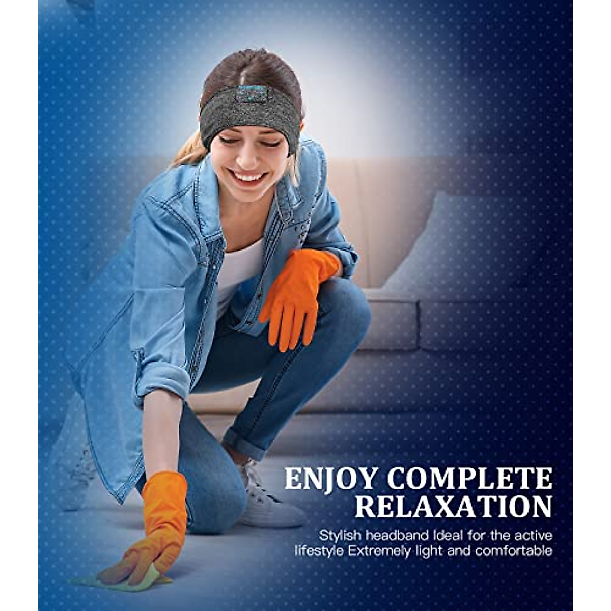 Perytong Sleep Headphones - Bluetooth Headband Christmas Theme Headphone Headband Earbuds Over On Ear Headphones for Side Sleepers Tech Gadgets Birthday Gifts for Women Men Sleeping Running