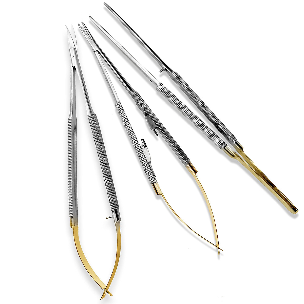 SURGICAL ONLINE Premium Grade Castroviejo Micro Forceps, Scissors Set - Versatile Microsurgical Instrument, Corrosion Resistant Stainless Steel, Tungsten Carbide