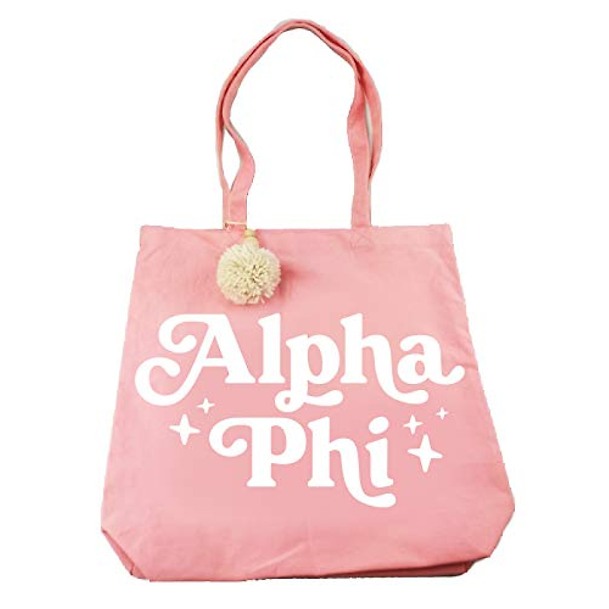 Sorority Shop Alpha Phi Retro Pom Pom Tote Bag
