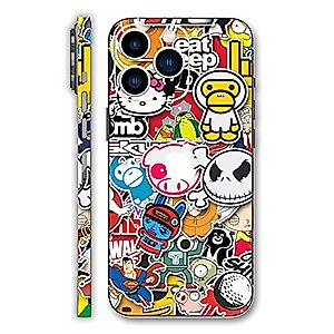 HK Studio Sticker Bomb Skin Decal (Not Case) for iPhone 13 Pro Max - No Bubble, Slim, Waterproof - Protecting & Personalizing iPhone's Back, Camera, Frame