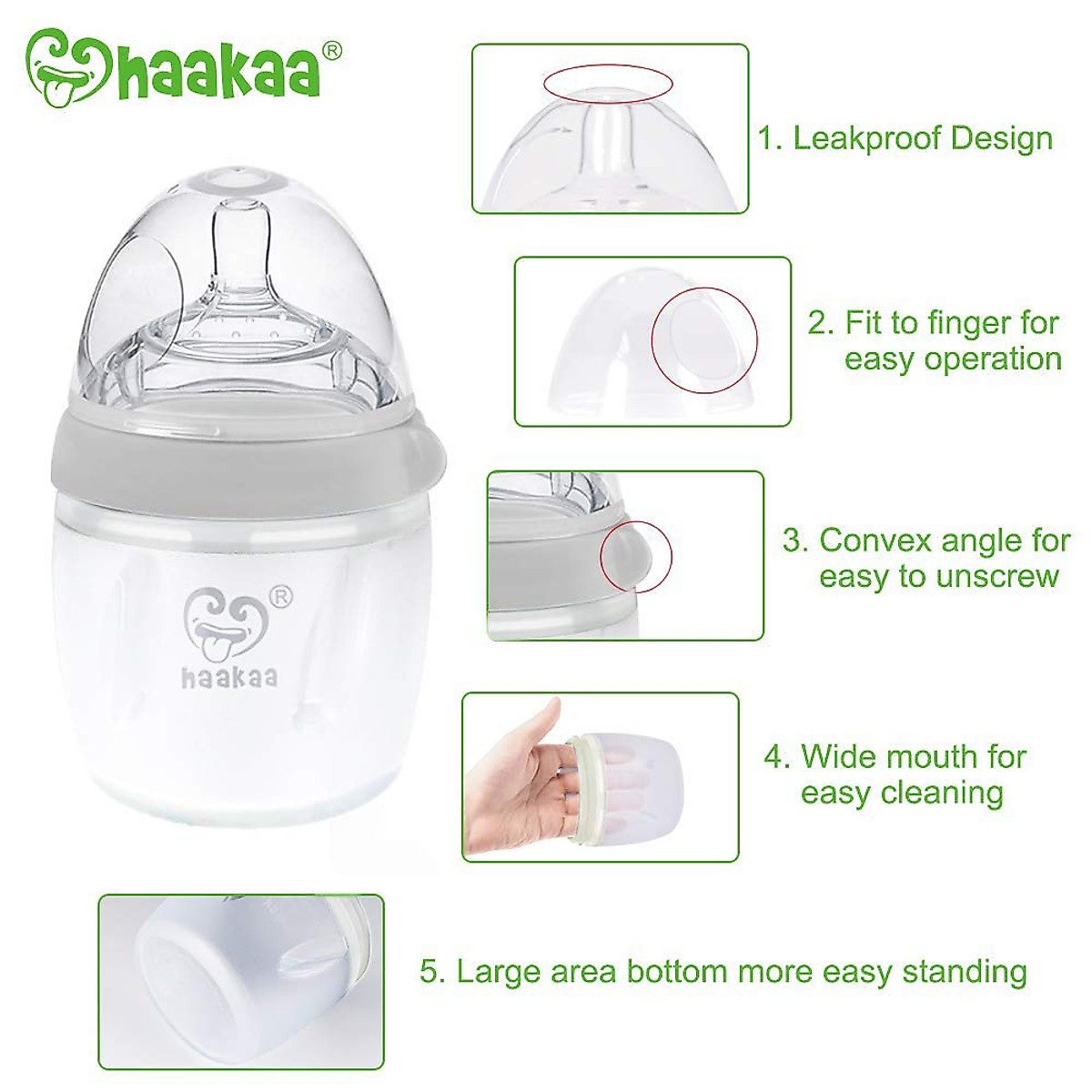 haakaa Manual Breast Pump Breast Milk Collector Gen 3 Multi-Functional Feeding Set 5.4oz/160ml