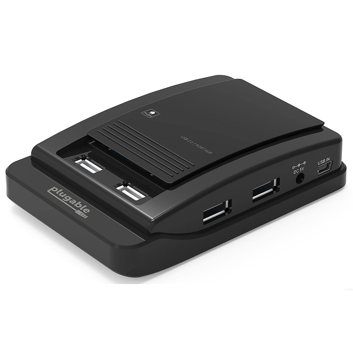 Plugable USB 2.0 7-Port High Speed Hub with 15W Power Adapter - Driverless