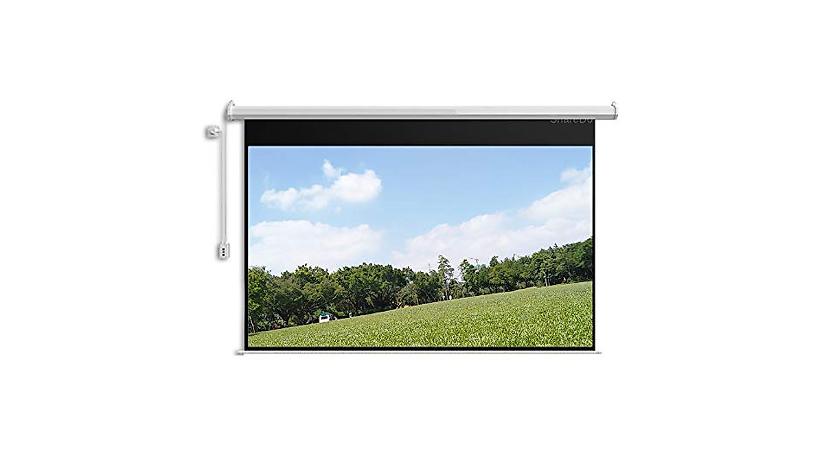 100 Inch Motorized Projection Screen - Full HD 16:9 Matte White