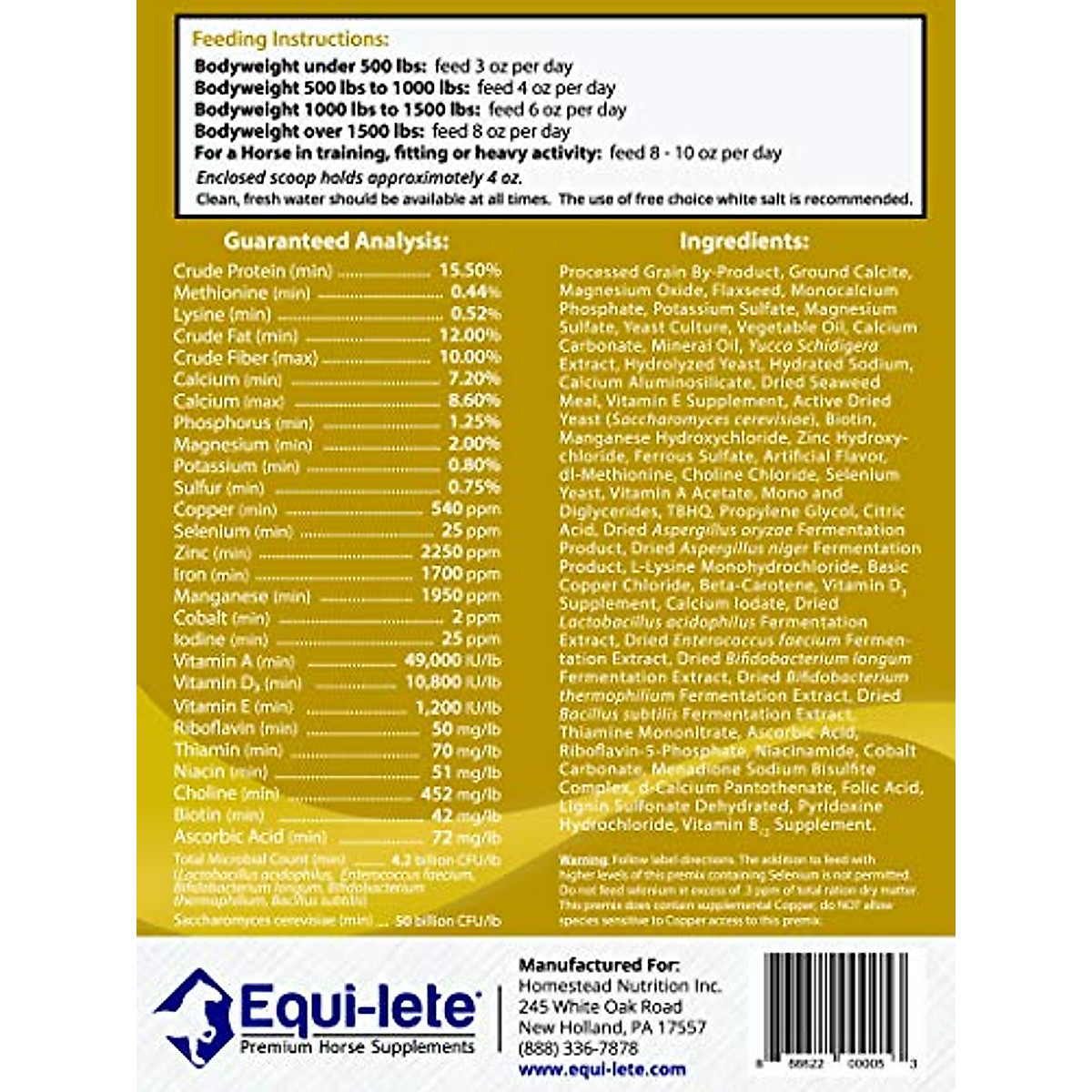 Equi-lete Premium Horse Supplements Triple Play (25 lb. Pail)