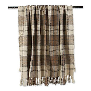 DII Farmhouse Woven Throw, 50x60 with 3" Fringe, Stone, 1 Piece