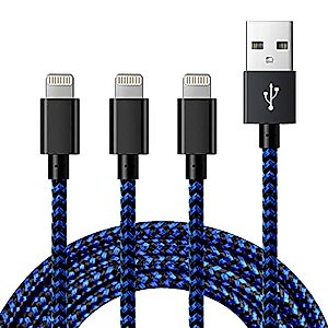 3 Pack 10FT iPhone Lightning Cable Apple Charger Cord Nylon Braided USB to Lightning Cable [Apple MFi Certified]