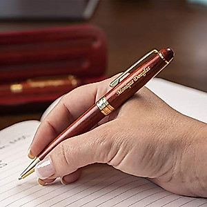 Dayspring Pens | Personalized Deluxe Rosewood Pen and Pencil Set with Premium Wood Pen Case. Engraved Wood Gift for Men or Women. Shipped Fast in One Business Day.