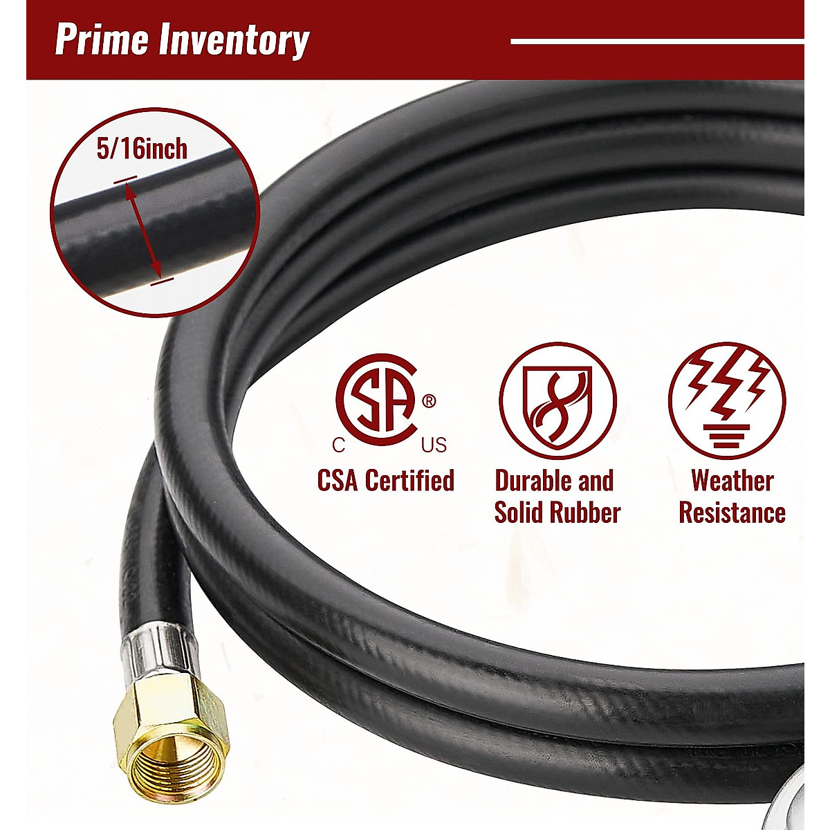 CALPOSE 6 Feet Low Pressure Propane Hose with Regulator, Universal Grill Regulator Hose with 90 Degree Elbow Adaptor for Blackstone 17”/22” Blackstone Tabletop Griddle