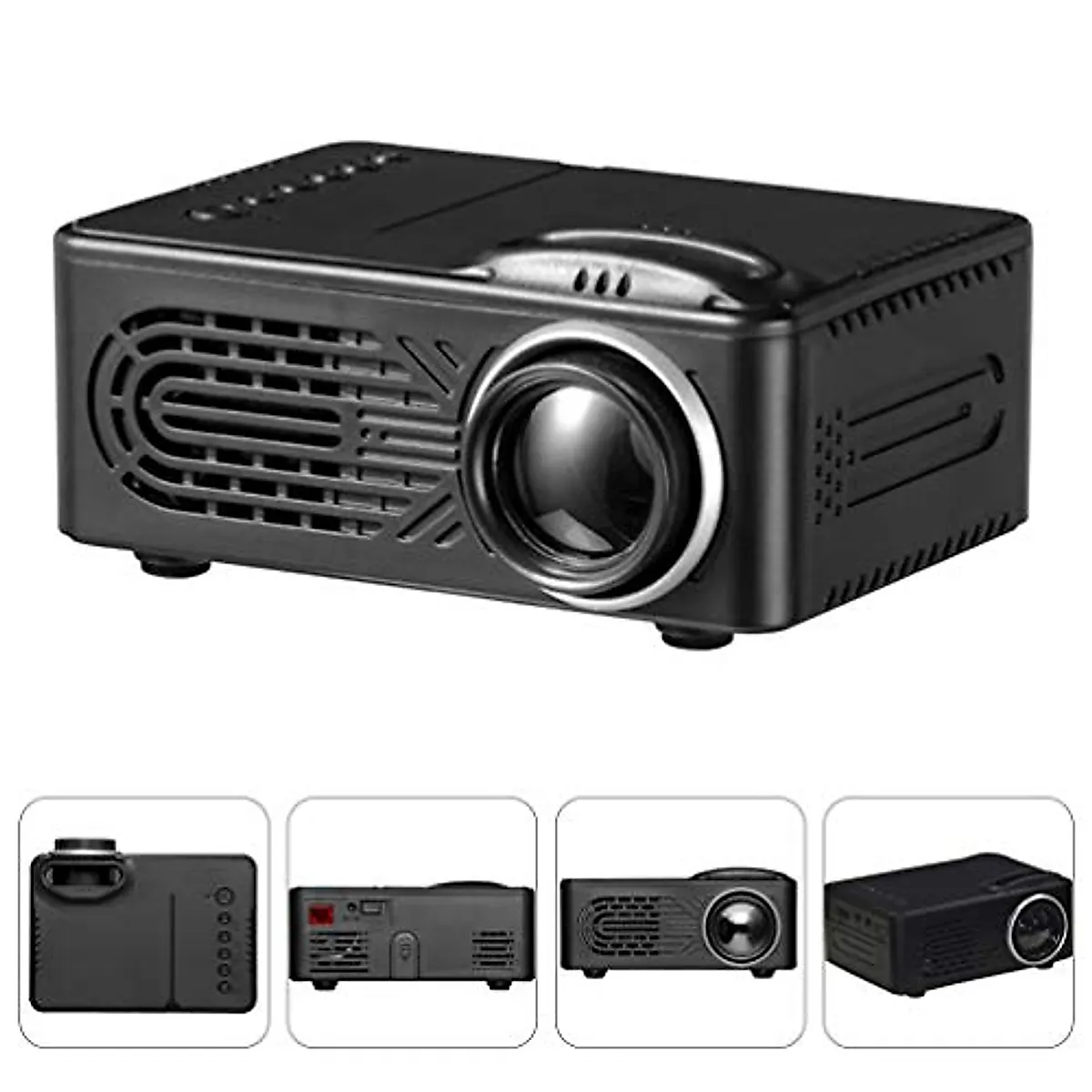 EXCEART Portable Mini Projectors LED Micro Projector 1080P LCD Video for Children Present Video TV Movie Party Game HDMI USB AV Interfaces and Remote Control