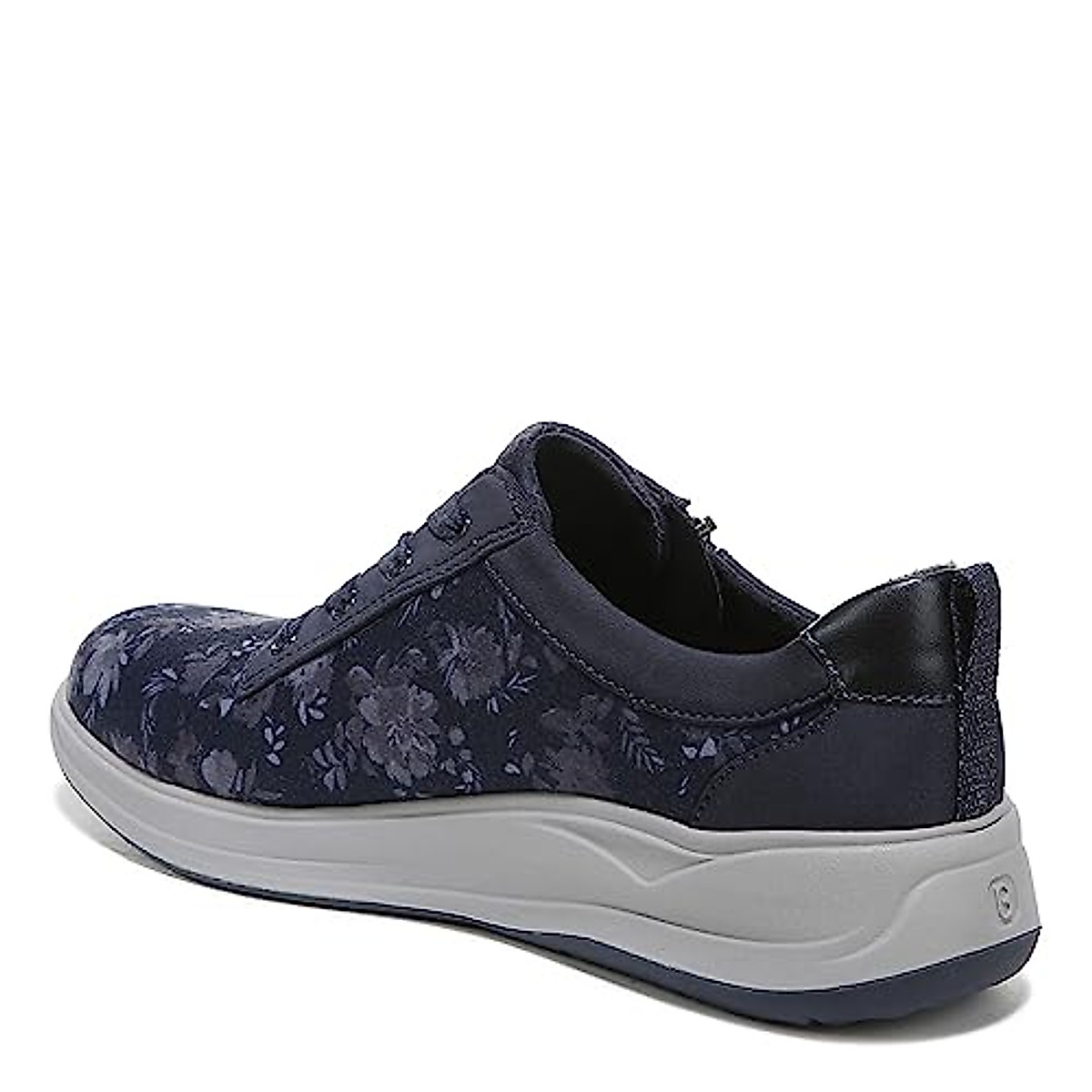 BZees Womens Tag Along Slip-On Sneaker Navy Floral 8.5 W