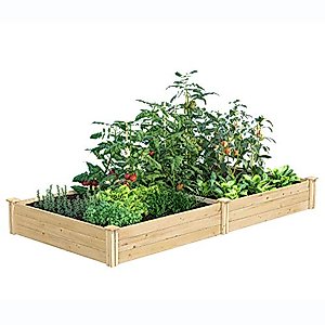 Greenes Fence Original Cedar Raised Garden Bed, 4' x 8' x 10.5" - Made in USA with North American Cedar