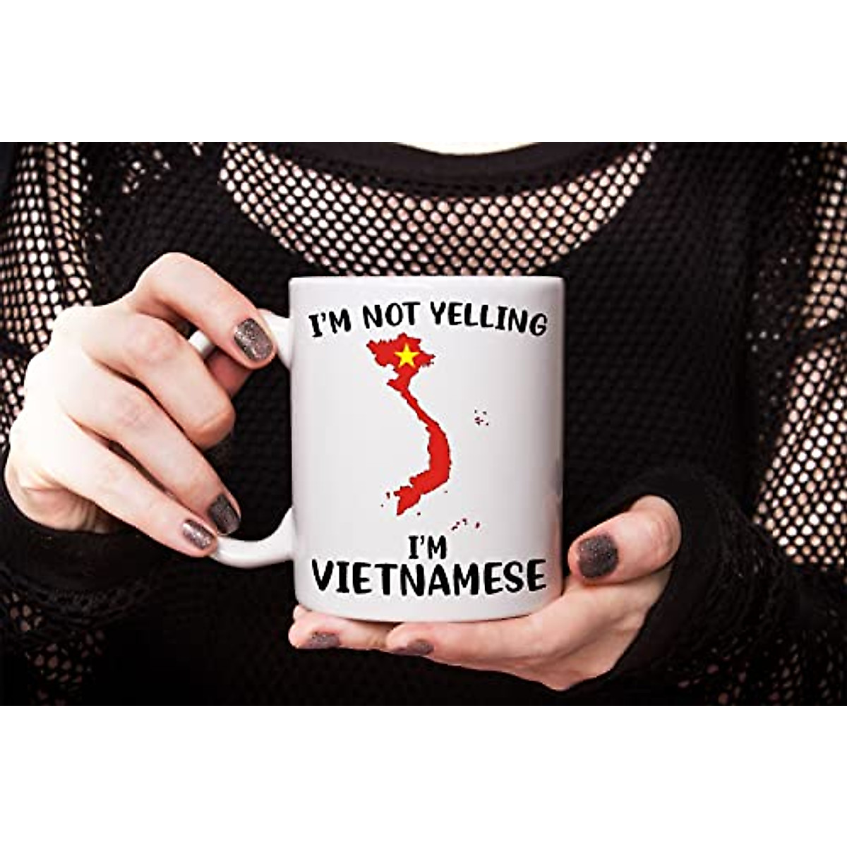 Funny Vietnam Pride Coffee Mugs, I'm Not Yelling I'm Vietnamese Mug, Gift Idea for Vietnamese Men and Women Featuring the Country Map and Flag, Proud Patriot Souvenirs and Gifts