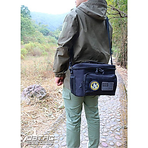 DBTAC Tactical Lunch Bag, Insulated Lunch Box for Men Women Adult | Durable School Lunch Pail for Teens | Leakproof Lunch Cooler Tote for Work Office Travel | Soft Easy To Clean Liner x2, Black