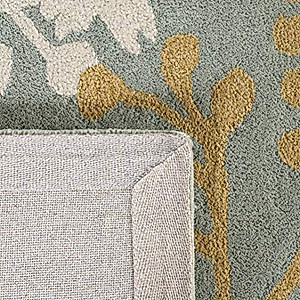 SAFAVIEH Soho Collection 2'6" x 10' Light Blue/Multi SOH316C Handmade Premium Wool & Viscose Runner Rug