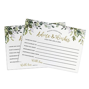 Printed Party Bridal Shower Game Set – 5 Fun Games and Activities for 50 Guests, Includes Bingo, Trivia, and Advice Cards, Botanical Eucalyptus Wedding Shower Games